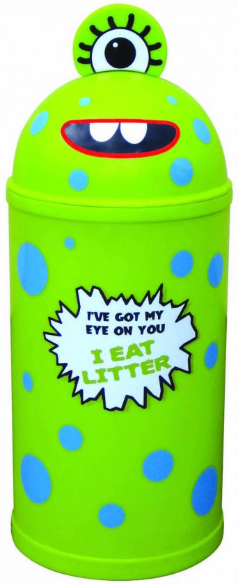 Monster Litter Bins Primary Education Playground Classroom Lime